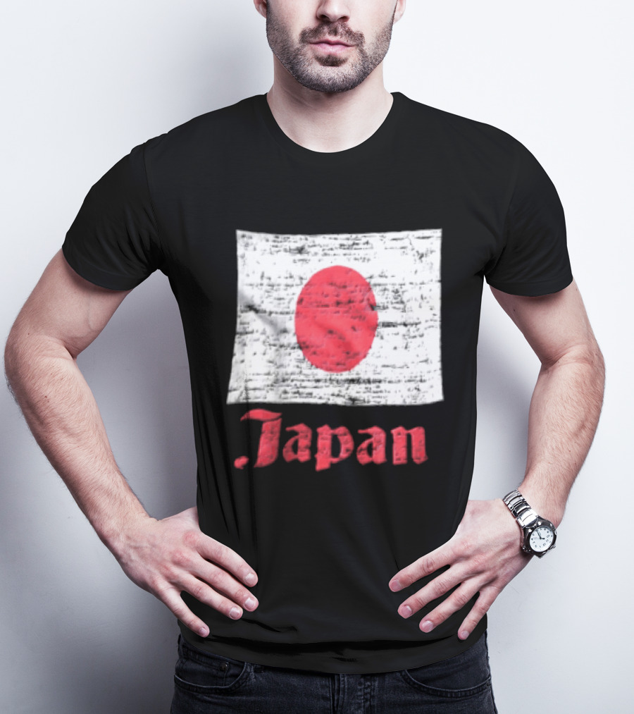 Japan Flag Distressed Style Red Dot Vintage Look T-Shirt
