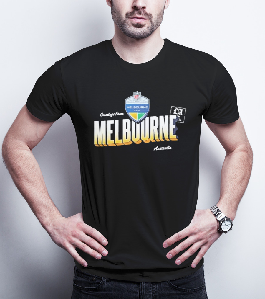 Los Angeles Rams NFL Melbourne Australia Game 2026 Greetings T-Shirt