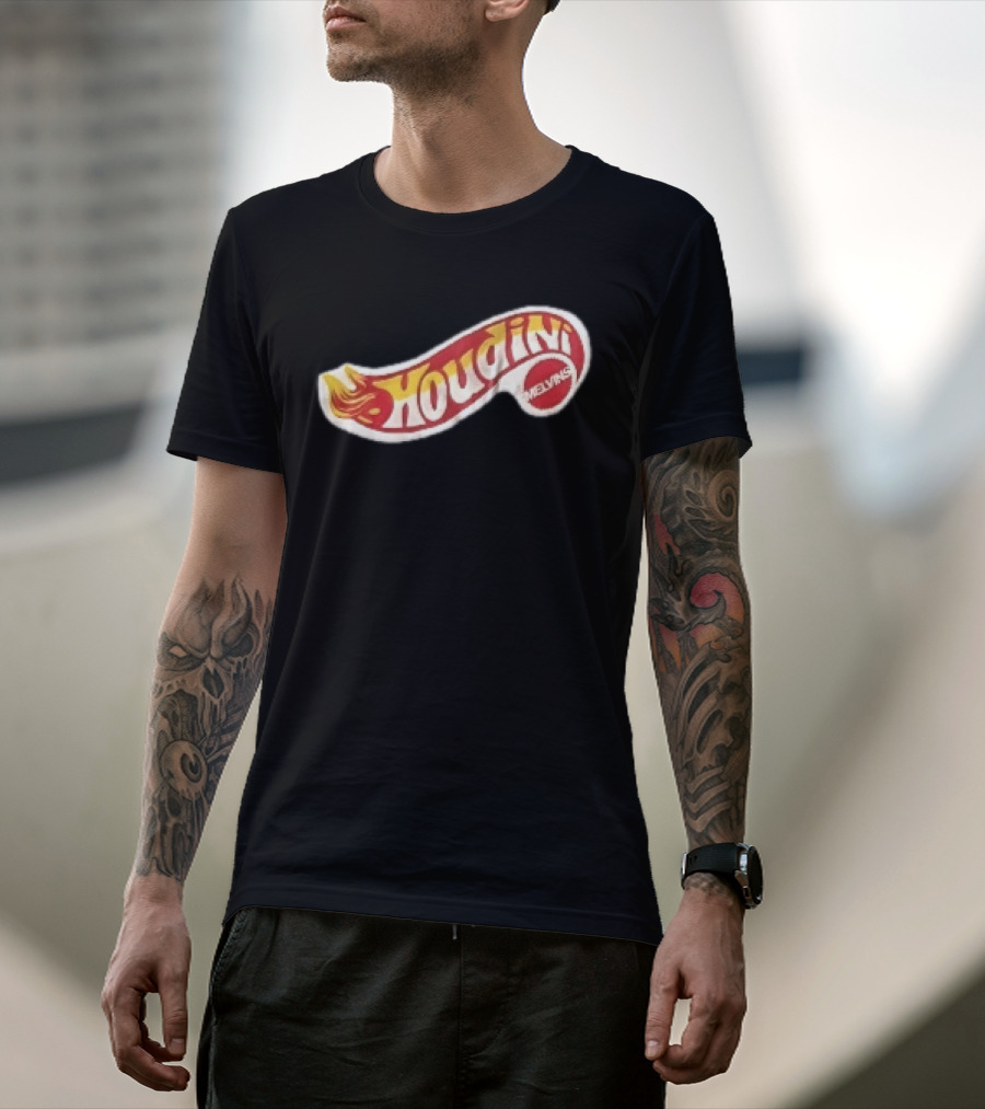 Melvins Houdini Red Yellow Flame Racing Toy Swoosh T-Shirt