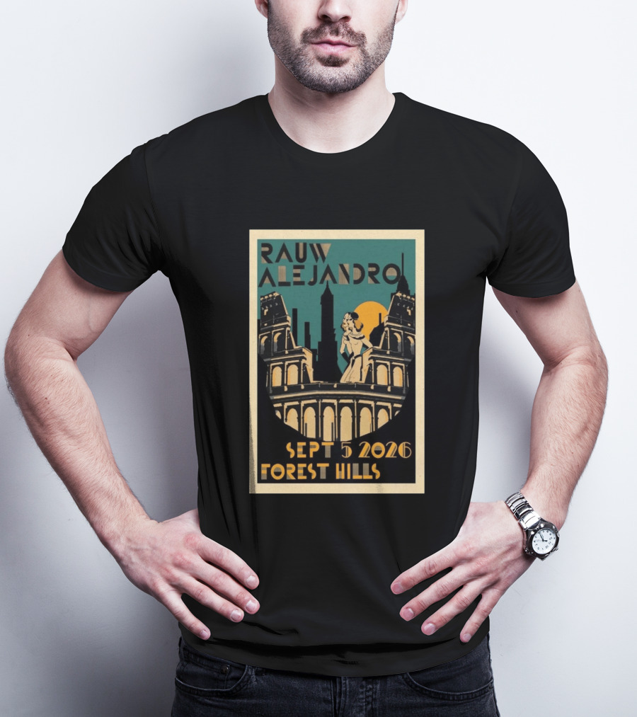 Rauw Alejandro Sept 5 2026 Forest Hills Stadium Art Deco T-Shirt