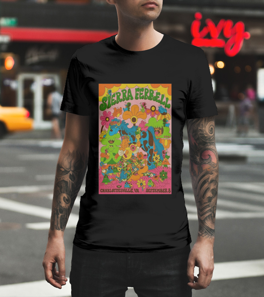 Sierra Ferrell Concert September 8 Charlottesville VA Psychedelic Floral T-Shirt