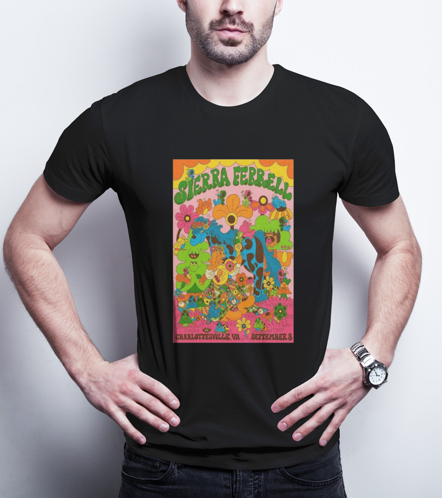 Sierra Ferrell Concert September 8 Charlottesville VA Psychedelic Floral T-Shirt