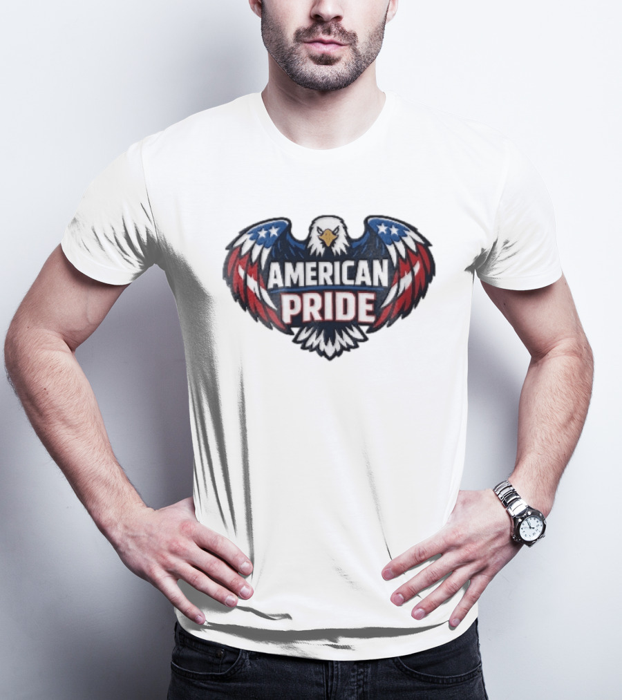American Pride Bald Eagle Wings Stars And Stripes Flag T-Shirt