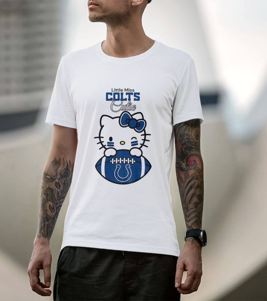 Little Miss Colts Cutie Hello Kitty Football T-Shirt