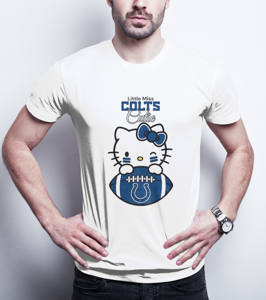 Little Miss Colts Cutie Hello Kitty Football T-Shirt