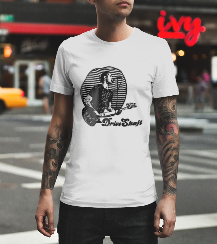 Drive Shaft Bassist Microphone Striped Halftone T-Shirt