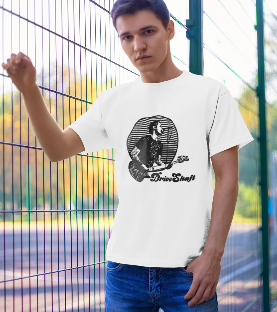Drive Shaft Bassist Microphone Striped Halftone T-Shirt