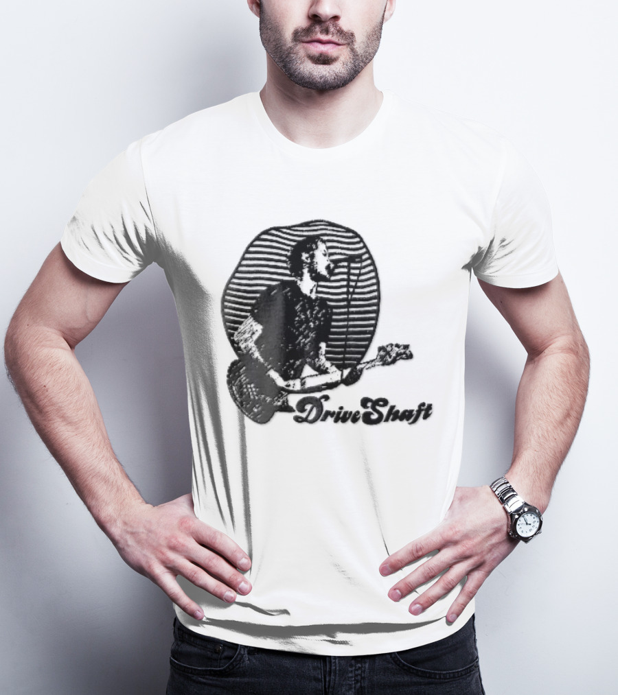 Drive Shaft Bassist Microphone Striped Halftone T-Shirt