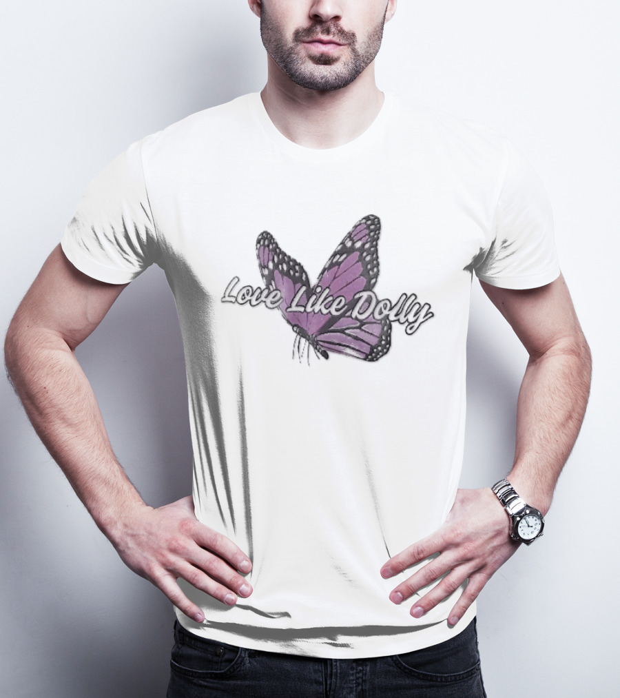 Love Like Dolly Purple Monarch Butterfly Open Wings T-Shirt