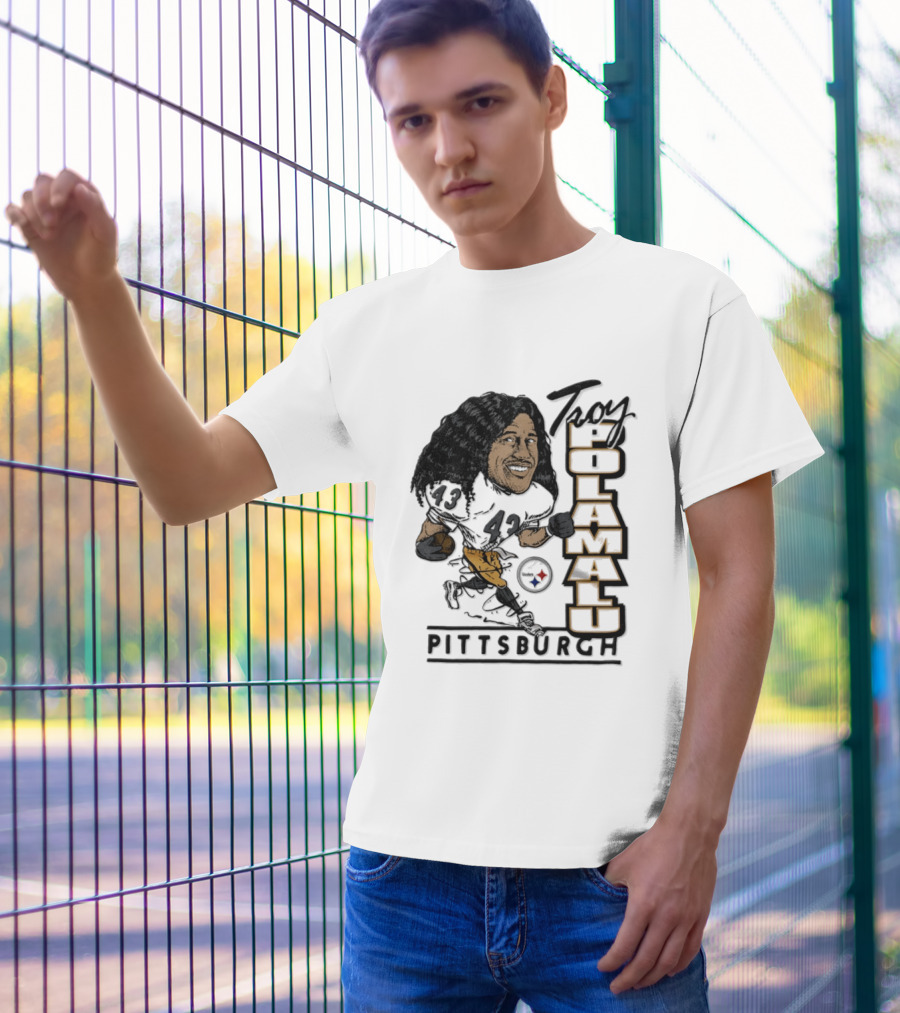 Troy Polamalu Pittsburgh Steelers 43 Caricature T-Shirt