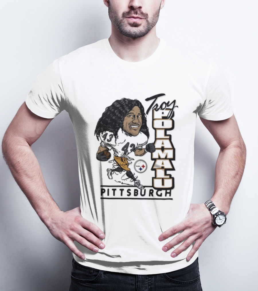 Troy Polamalu Pittsburgh Steelers 43 Caricature T-Shirt
