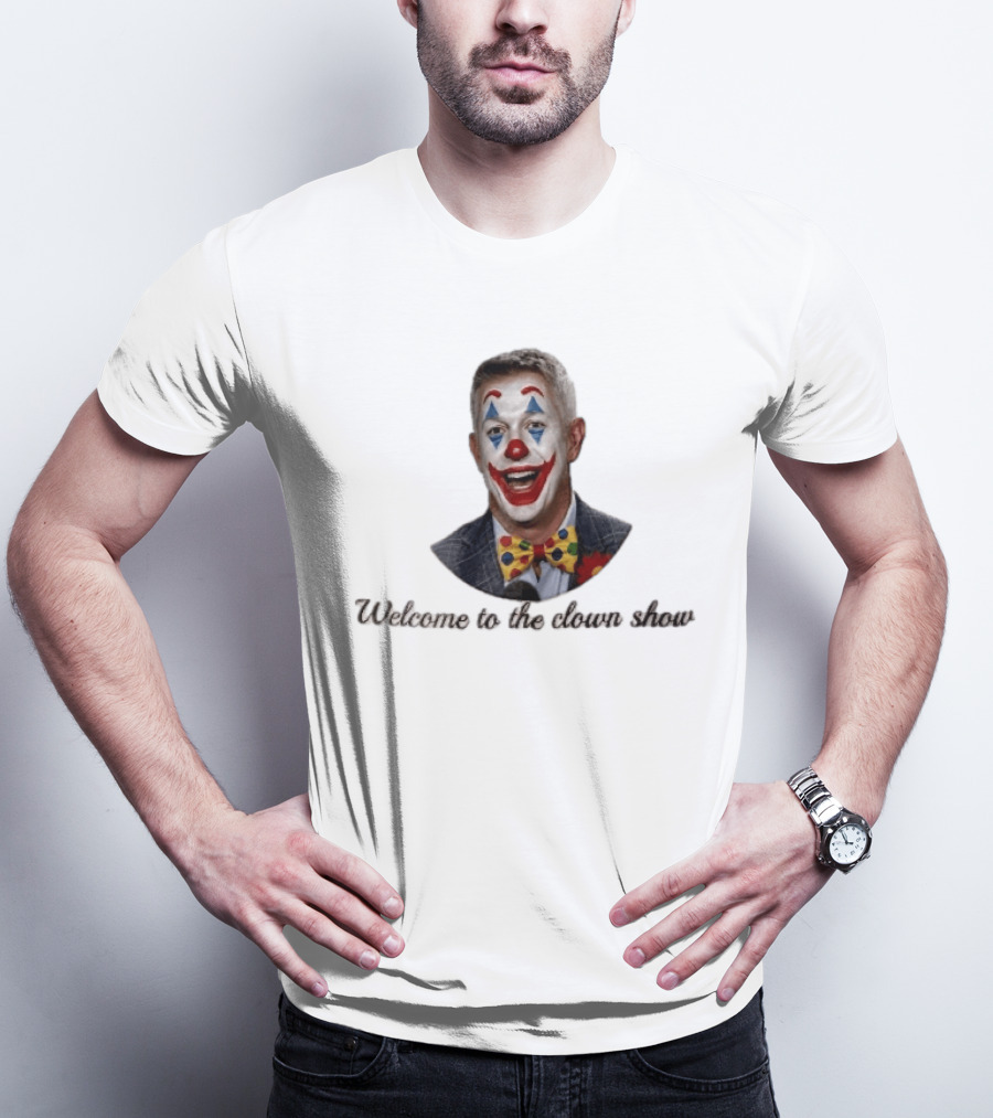 Welcome To The Clown Show Man Joker Makeup Bow Tie White T-Shirt
