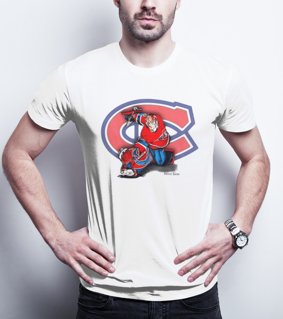 Montreal Canadiens Mathieu Garon NHL Hockey Goalie Player Image T-Shirt