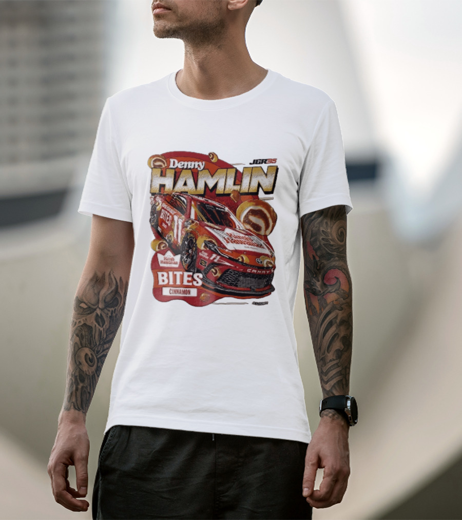 Denny Hamlin JGR 11 NASCAR King's Hawaiian Bites Cinnamon Red Camry Race Car T-Shirt