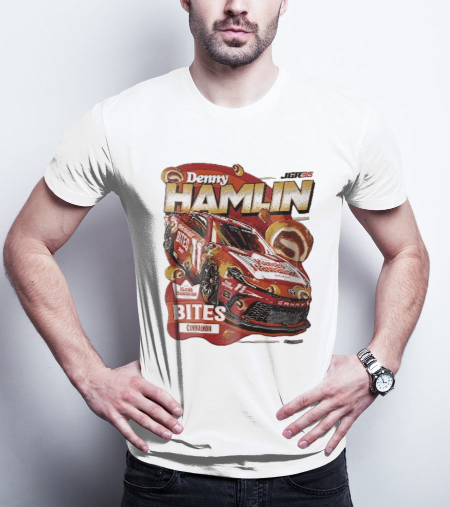 Denny Hamlin JGR 11 NASCAR King's Hawaiian Bites Cinnamon Red Camry Race Car T-Shirt
