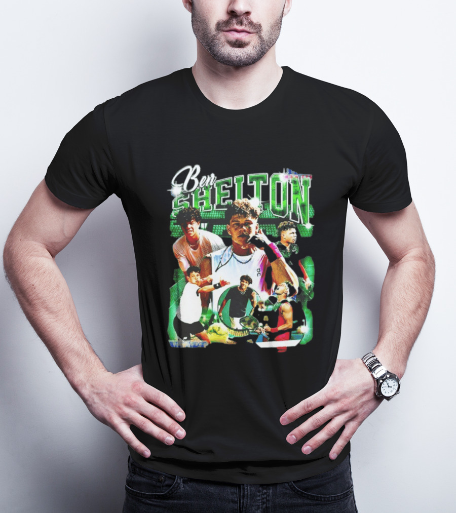 Ben Shelton Tennis Champions Green Collage T-Shirt