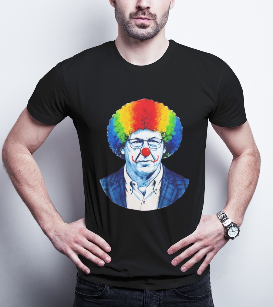 LSU Tigers Football Coach Brian Kelly Clown Red Nose Rainbow Wig T-Shirt