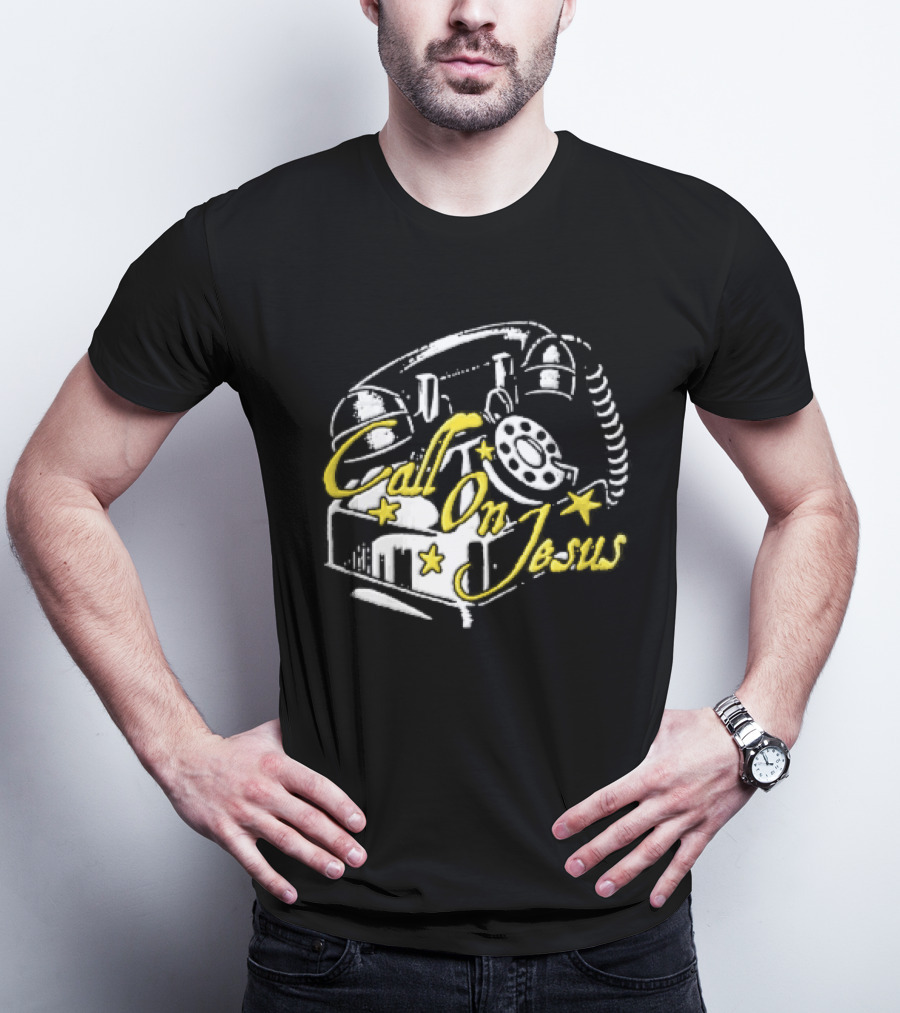 Call On Jesus Rotary Telephone Yellow Stars T-Shirt