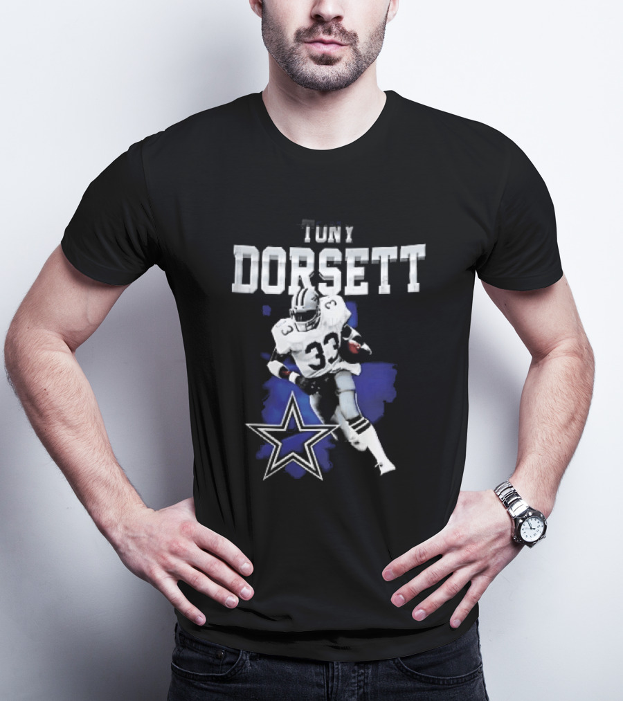 Dallas Cowboys Tony Dorsett Star 33 Paint Effect T-Shirt