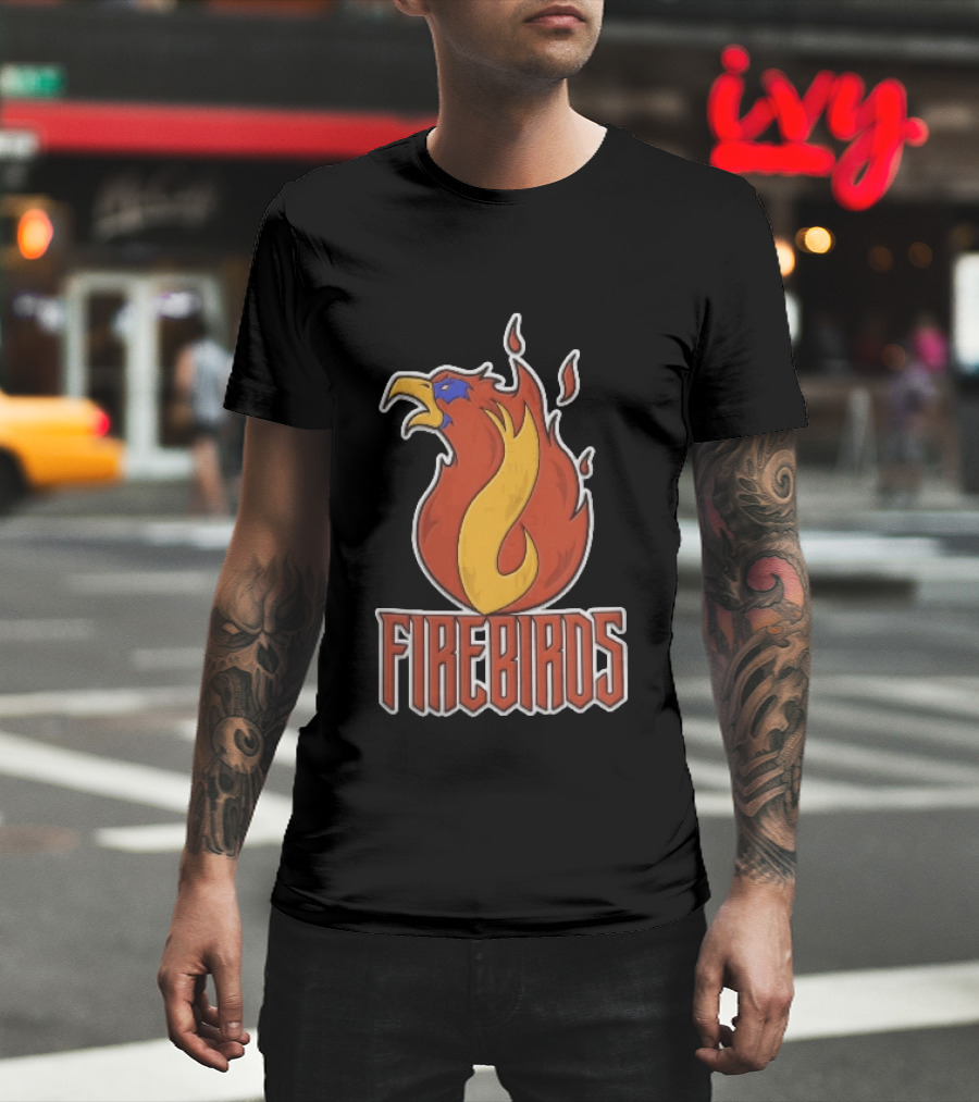 Firebirds Flaming Phoenix Head Flame Cartoon T-Shirt