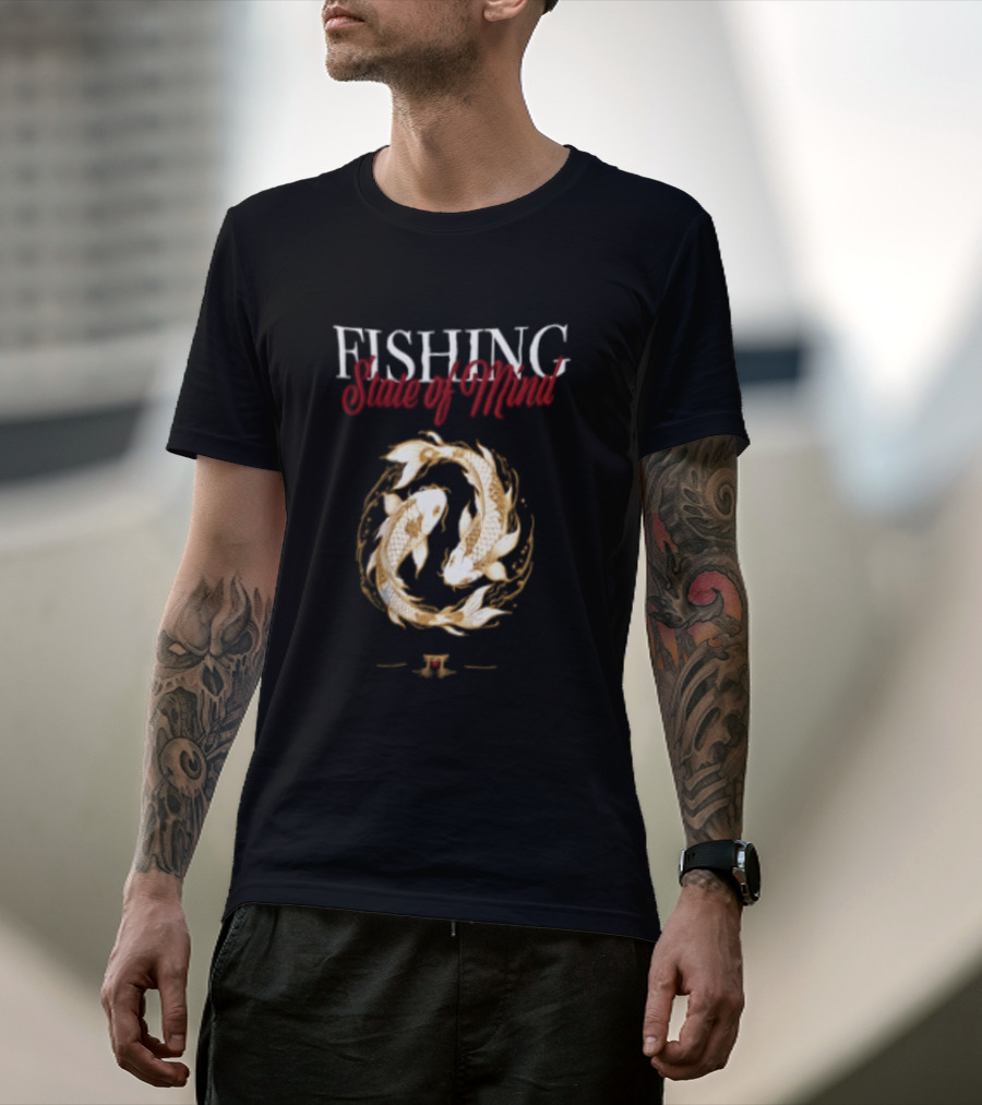 Fishing State Of Mind Koi Fish Yin Yang T-Shirt