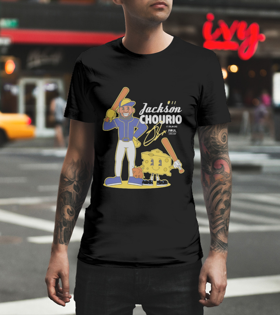 Jackson Chourio Milwaukee Brewers Player Cartoon Cheese T-Shirt