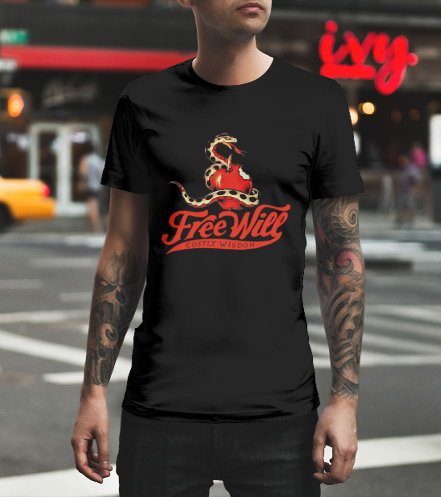 Free Will Costly Wisdom Snake Apple T-Shirt