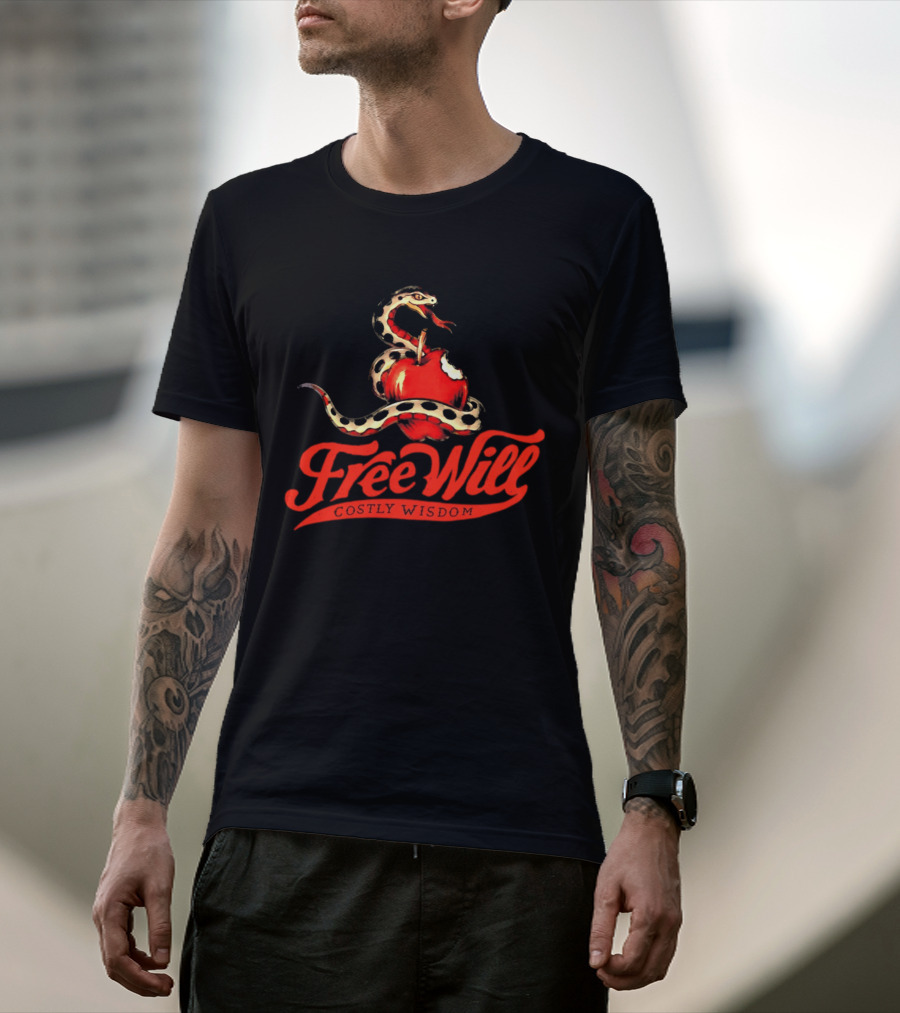 Free Will Costly Wisdom Snake Apple T-Shirt