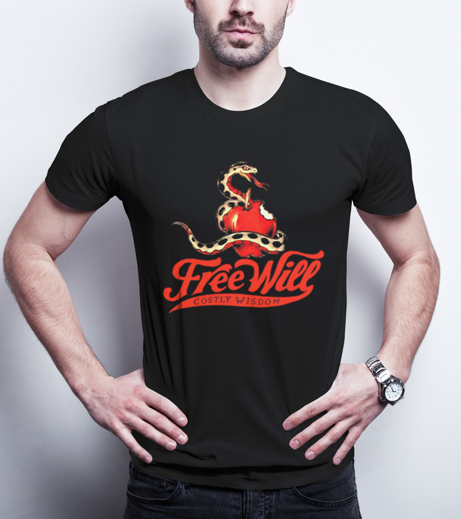Free Will Costly Wisdom Snake Apple T-Shirt