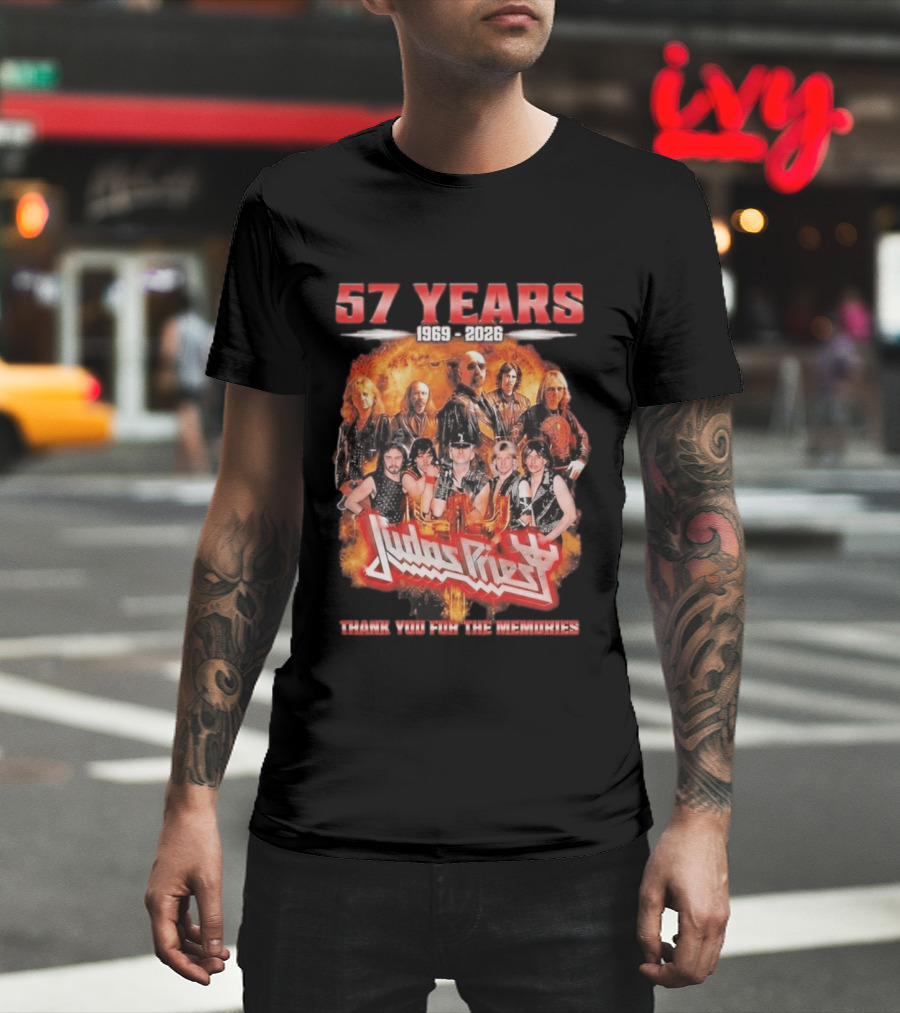 Judas Priest 57 Years 1969 2026 Thank You For The Memories T-Shirt