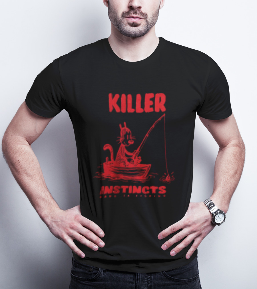 Killer Instincts Fishing Cat In A Boat T-Shirt