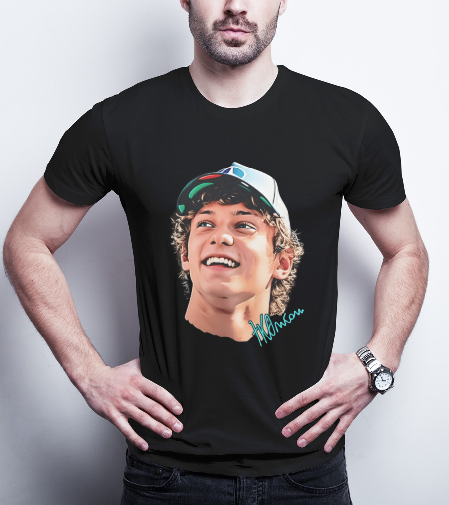 Kimi Antonelli F1 Team Smiley Big Head Signature Cap Racing T-Shirt
