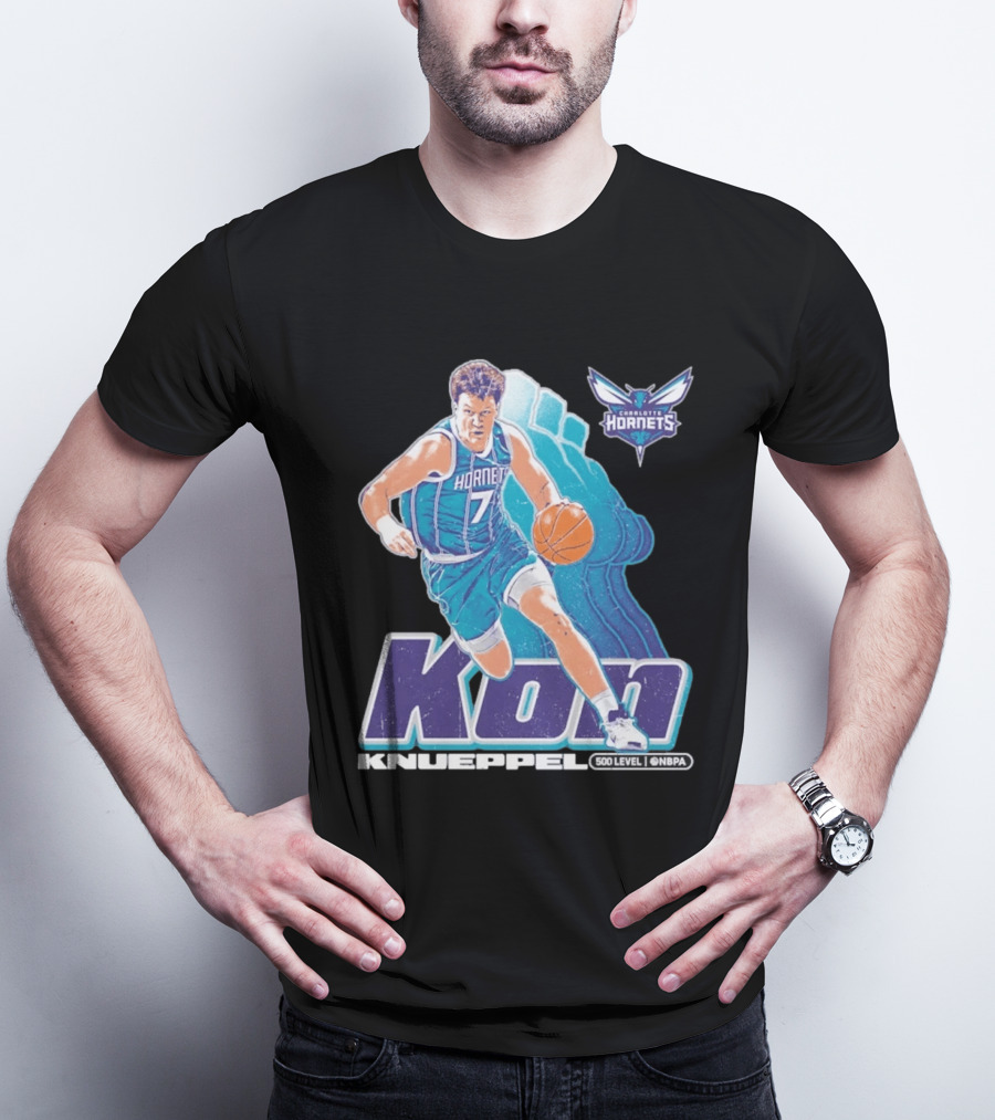 Kon Knueppel Charlotte Hornets NBA Player Number 7 Draft Pick 500 Level Edition T-Shirt