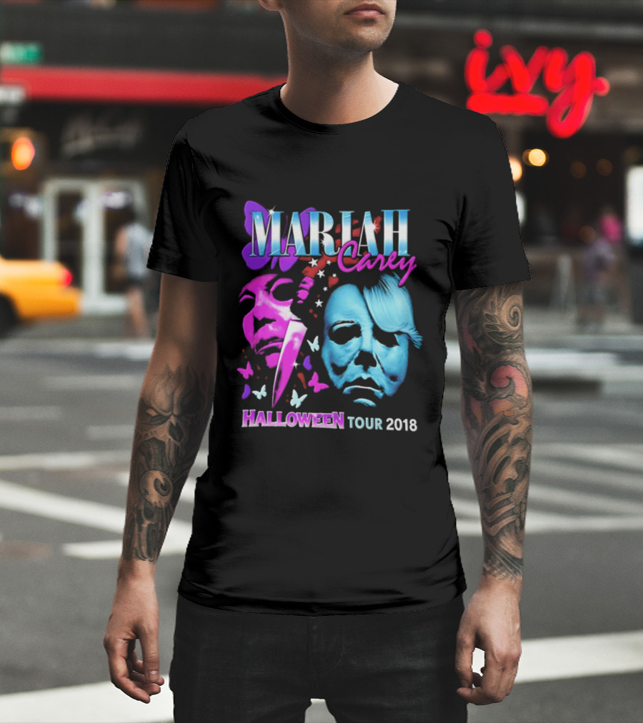 Mariah Carey Halloween Tour 2018 Pop Music Butterfly Mask Knife T-Shirt