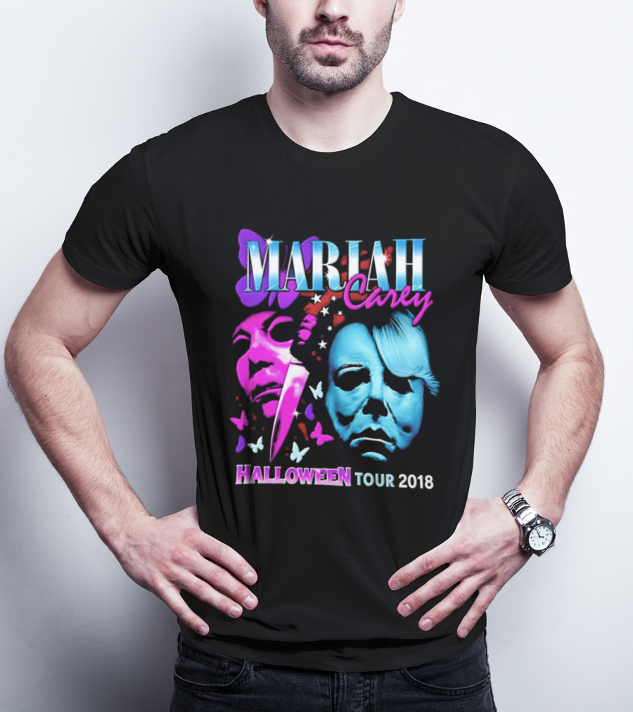 Mariah Carey Halloween Tour 2018 Pop Music Butterfly Mask Knife T-Shirt