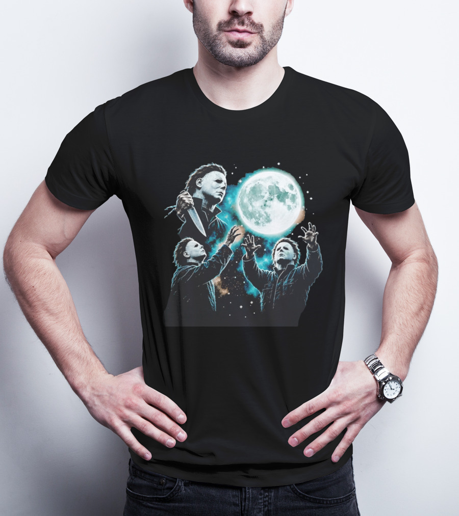 Michael Myers Halloween Moon Knife Scene T-Shirt