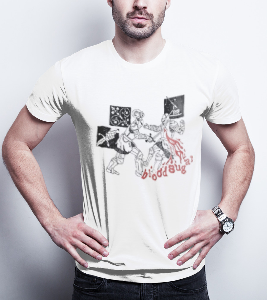 Blood Sugar Knights Duel Medieval Combat Flames T-Shirt
