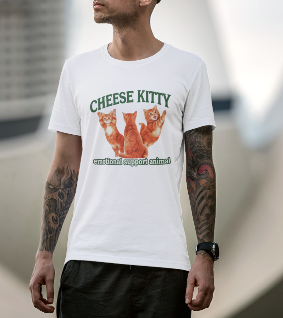 Cheese Kitty Emotional Support Animal Cats T-Shirt