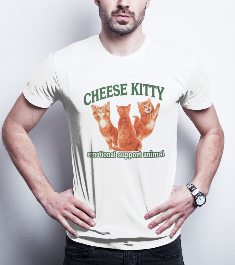 Cheese Kitty Emotional Support Animal Cats T-Shirt