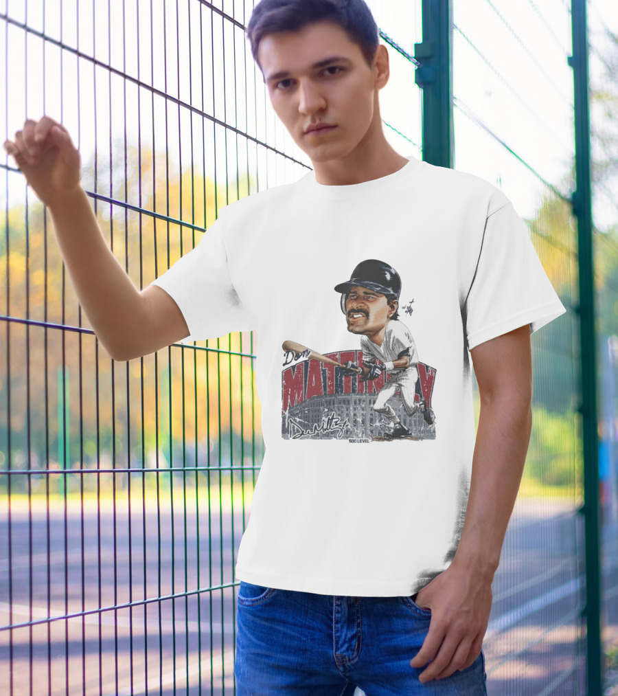 Don Mattingly New York 500 Level Bruce Stark Collection Baseball Stadium T-Shirt