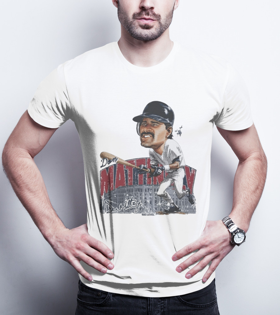 Don Mattingly New York 500 Level Bruce Stark Collection Baseball Stadium T-Shirt