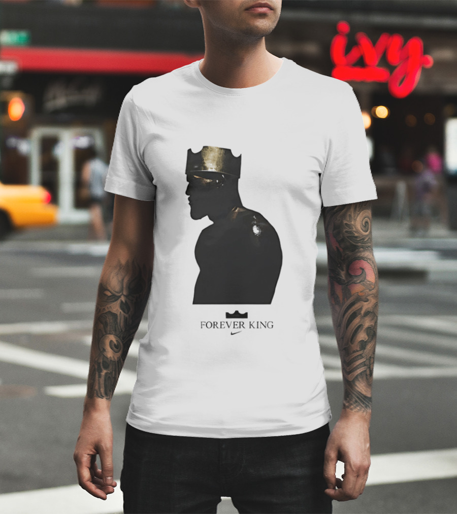 LeBron James Forever King Gold Crown Silhouette Nike T-Shirt