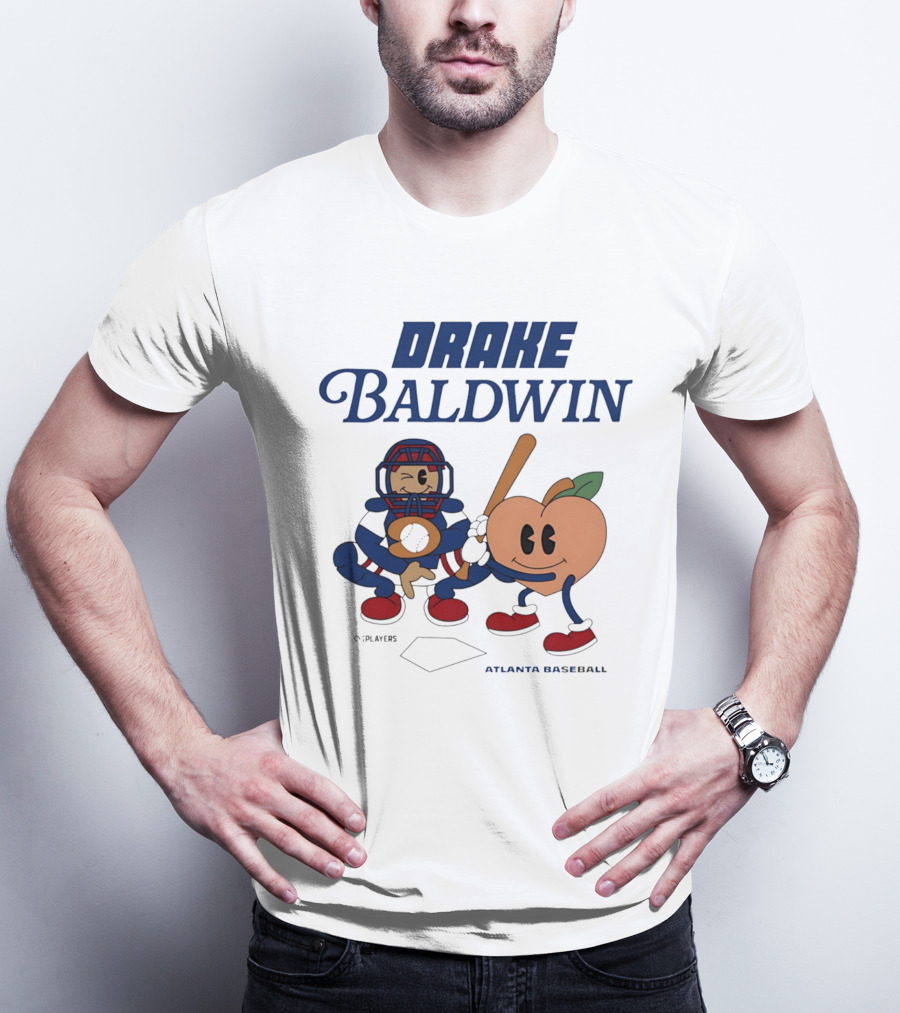 Drake Baldwin Animated Players Atlanta Baseball Peachtree T-Shirt