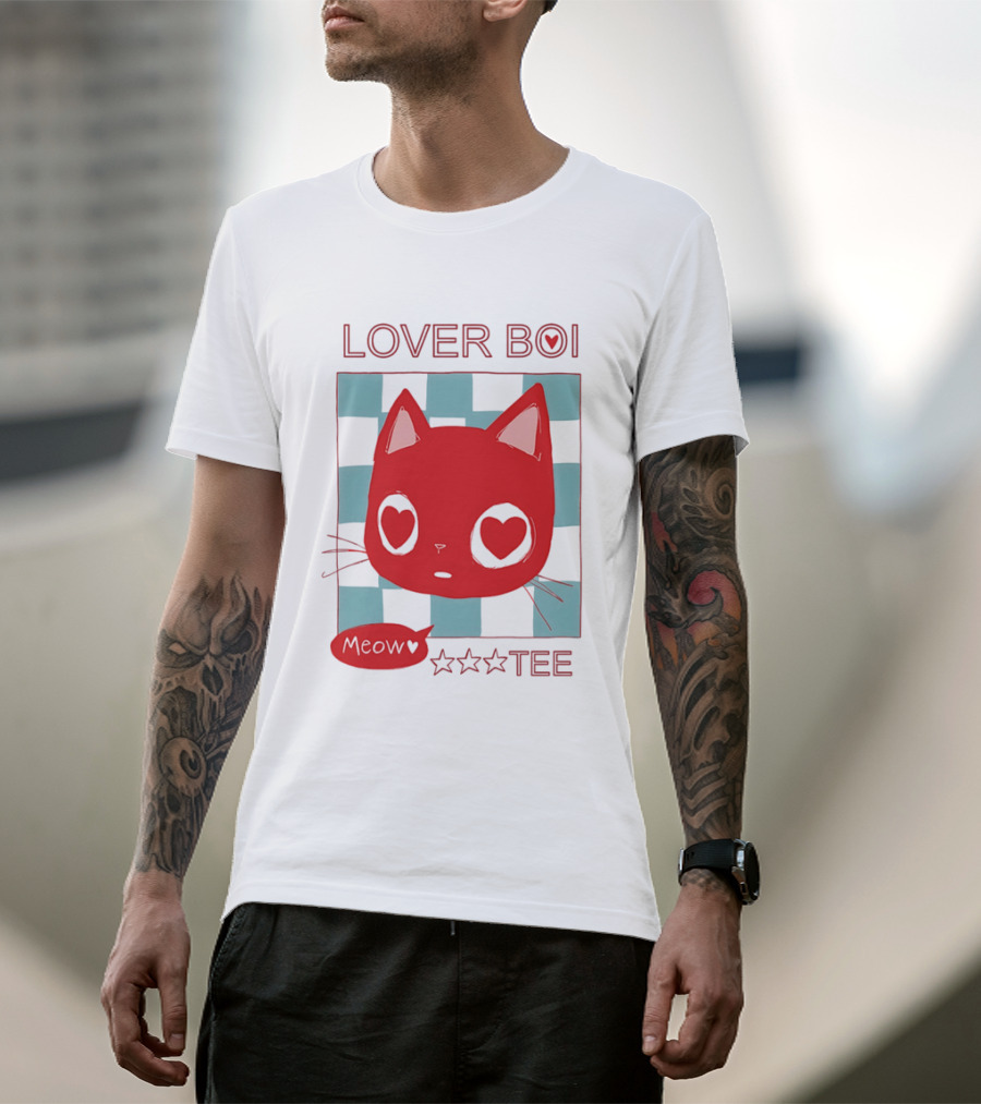 Lover Boi Meow Red Cat Star T-Shirt