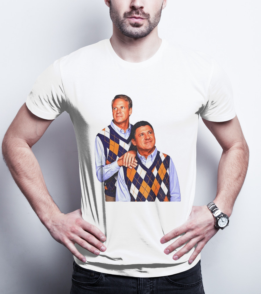 LSU Coaches Step Brothers Argyle Sweater Lane Kiffin T-Shirt