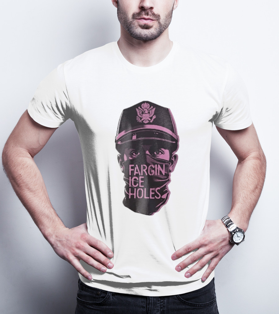 Fargin Ice Holes Masked Officer Police Cap Eagle T-Shirt