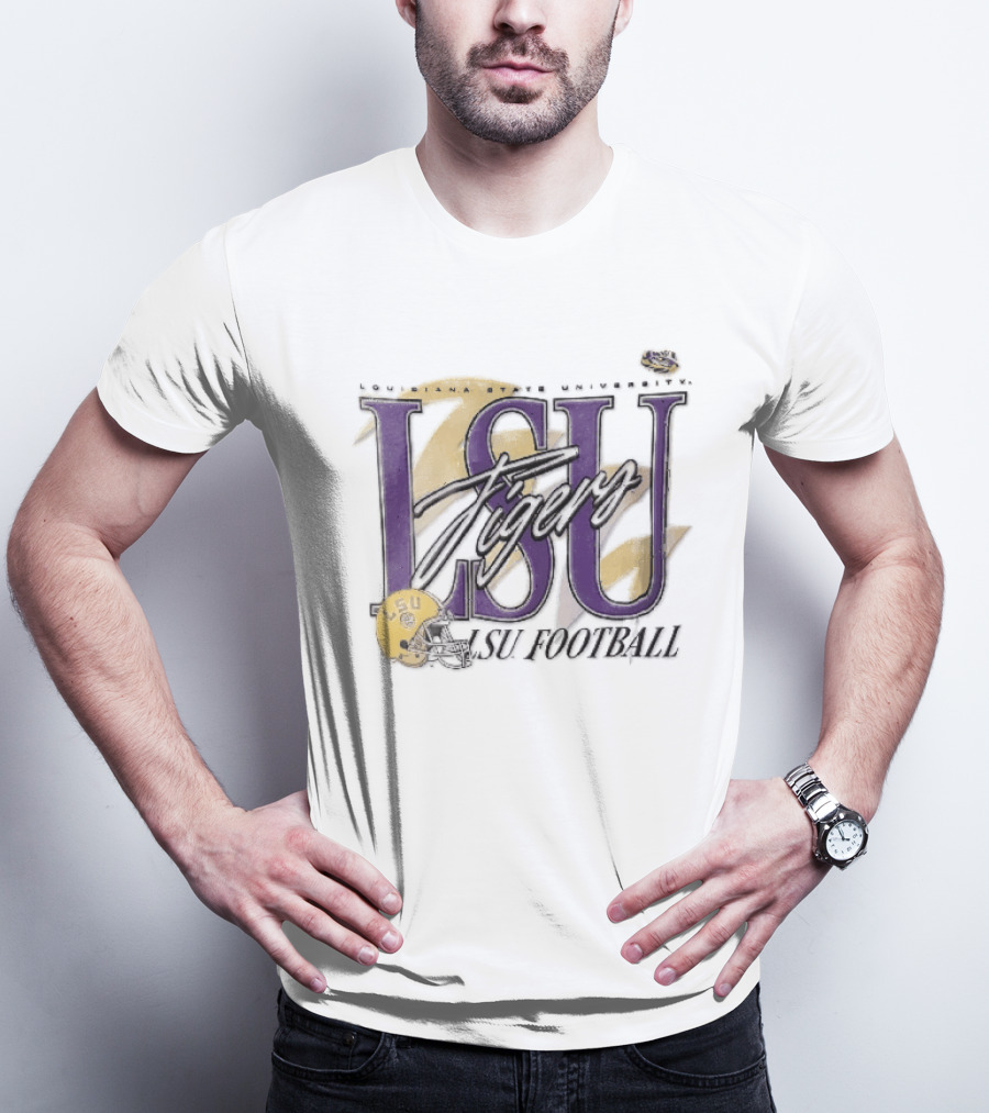 LSU Tigers Louisiana State University Football Yellow Helmet T-Shirt
