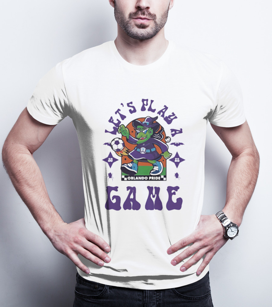 Orlando Pride Spooky Season 2025 Let's Play A Game Witch Soccer T-Shirt