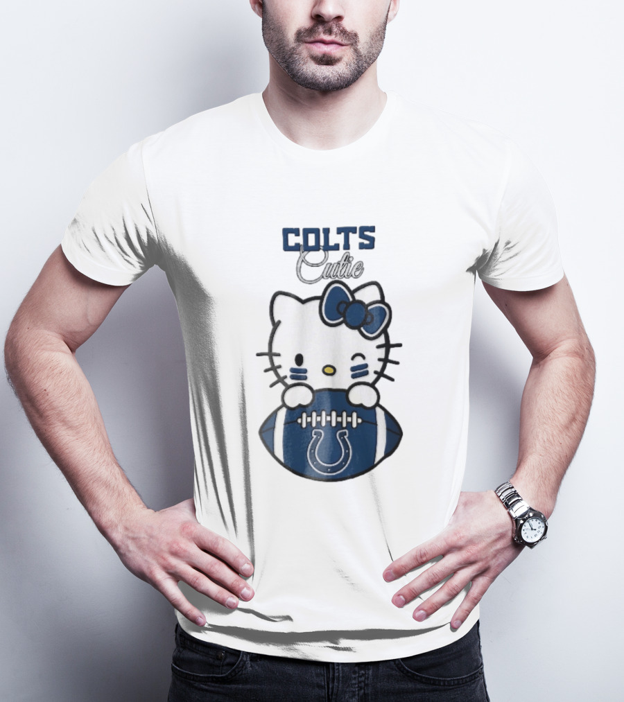 Indianapolis Colts Cutie Cartoon Cat Football Bow T-Shirt