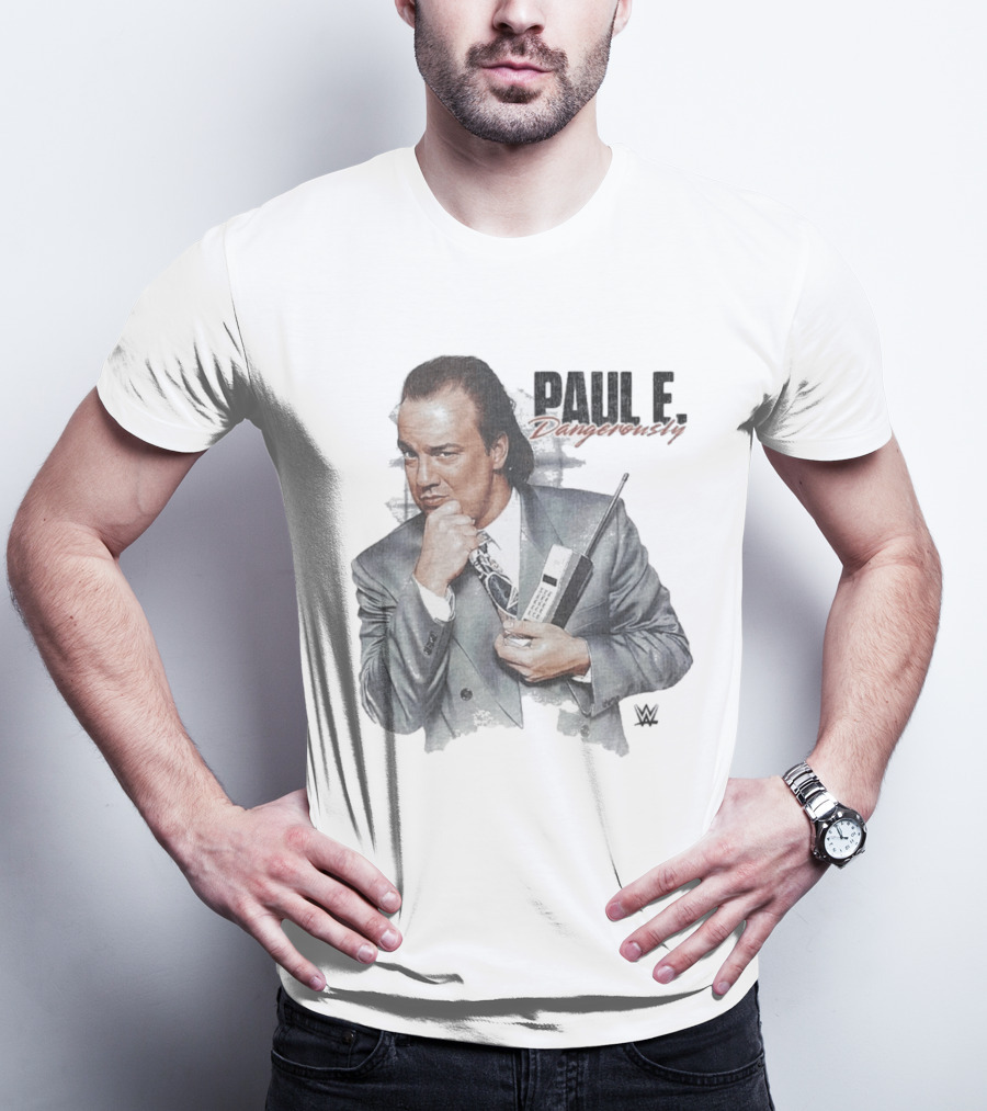 Paul E. Dangerously WWE Retro Suit And Cell Phone Pose T-Shirt